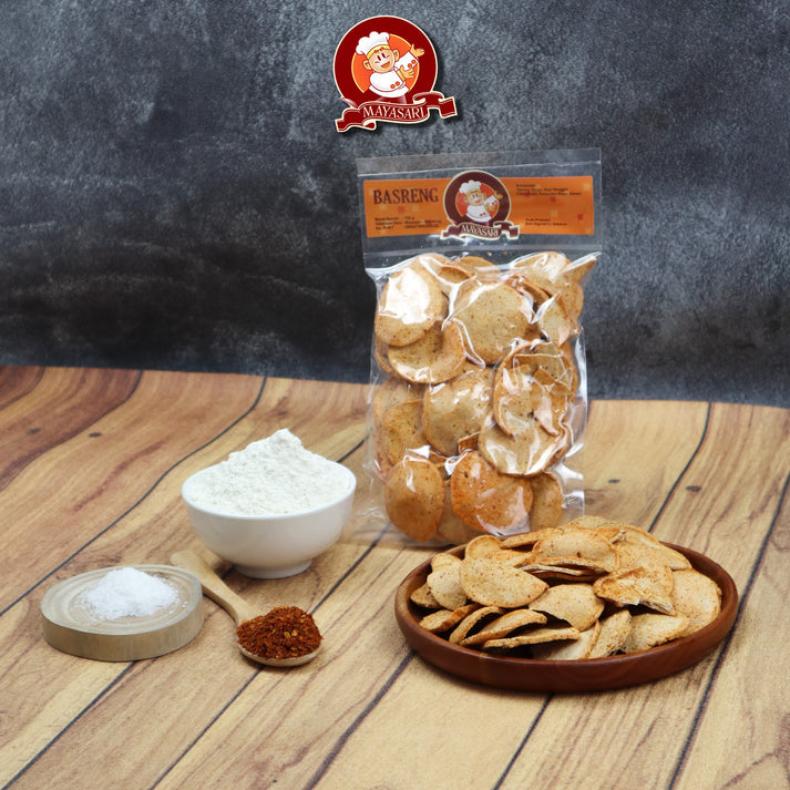 Basreng bulat pipih pedas – Mayasari Bakery